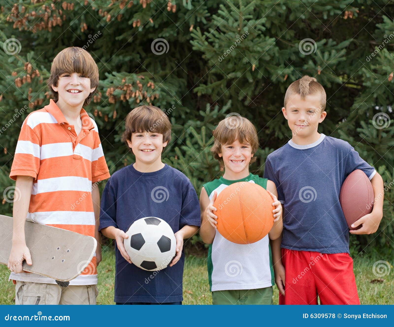 Four Different Sports stock photo. Image of childhood - 6309578