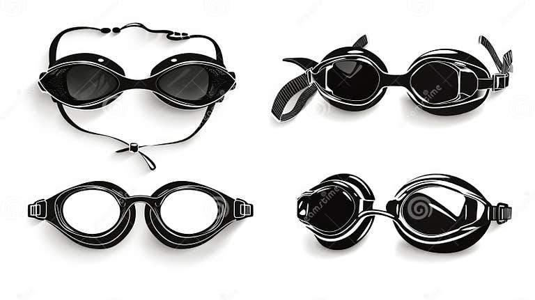 Four Different Styles of Goggles with Distinct Features Stock Photo ...