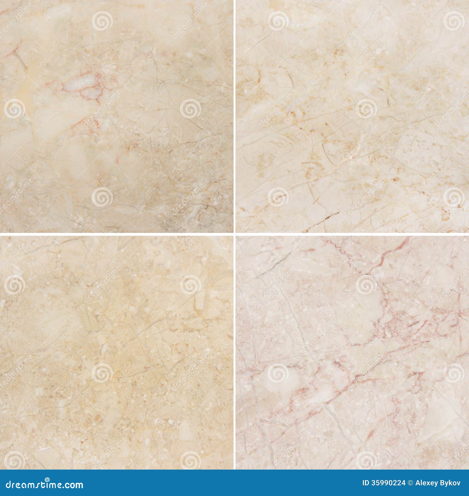 Four Different Texture of a Light Marble. (high.res.) Stock Photo ...