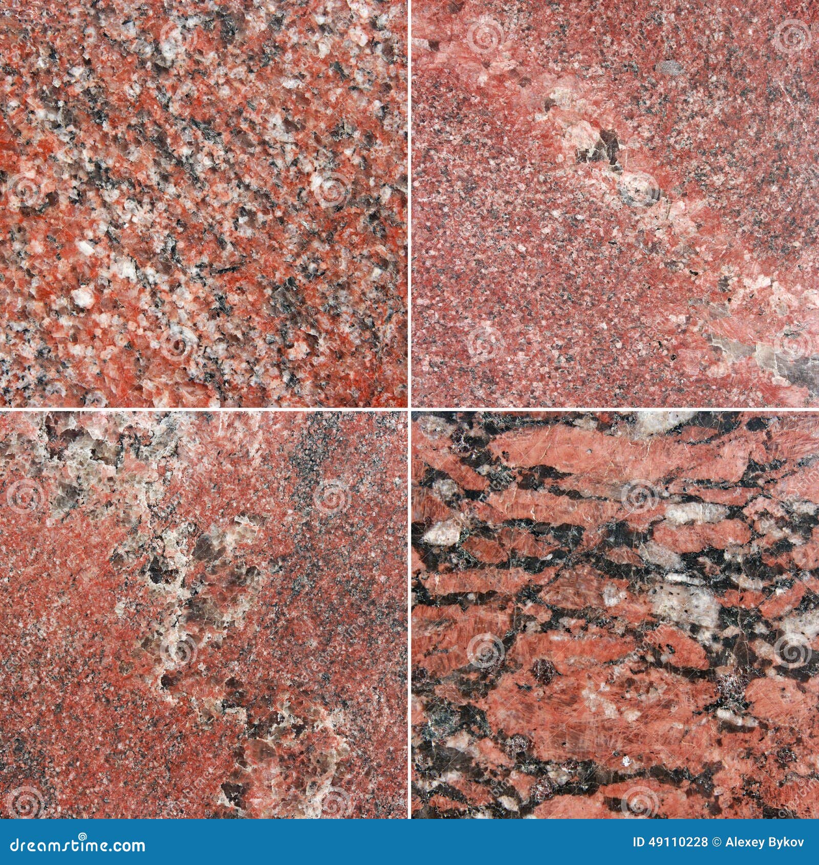 Four Different Texture of a Red Italian Marble. (high.res.) Stock Photo ...