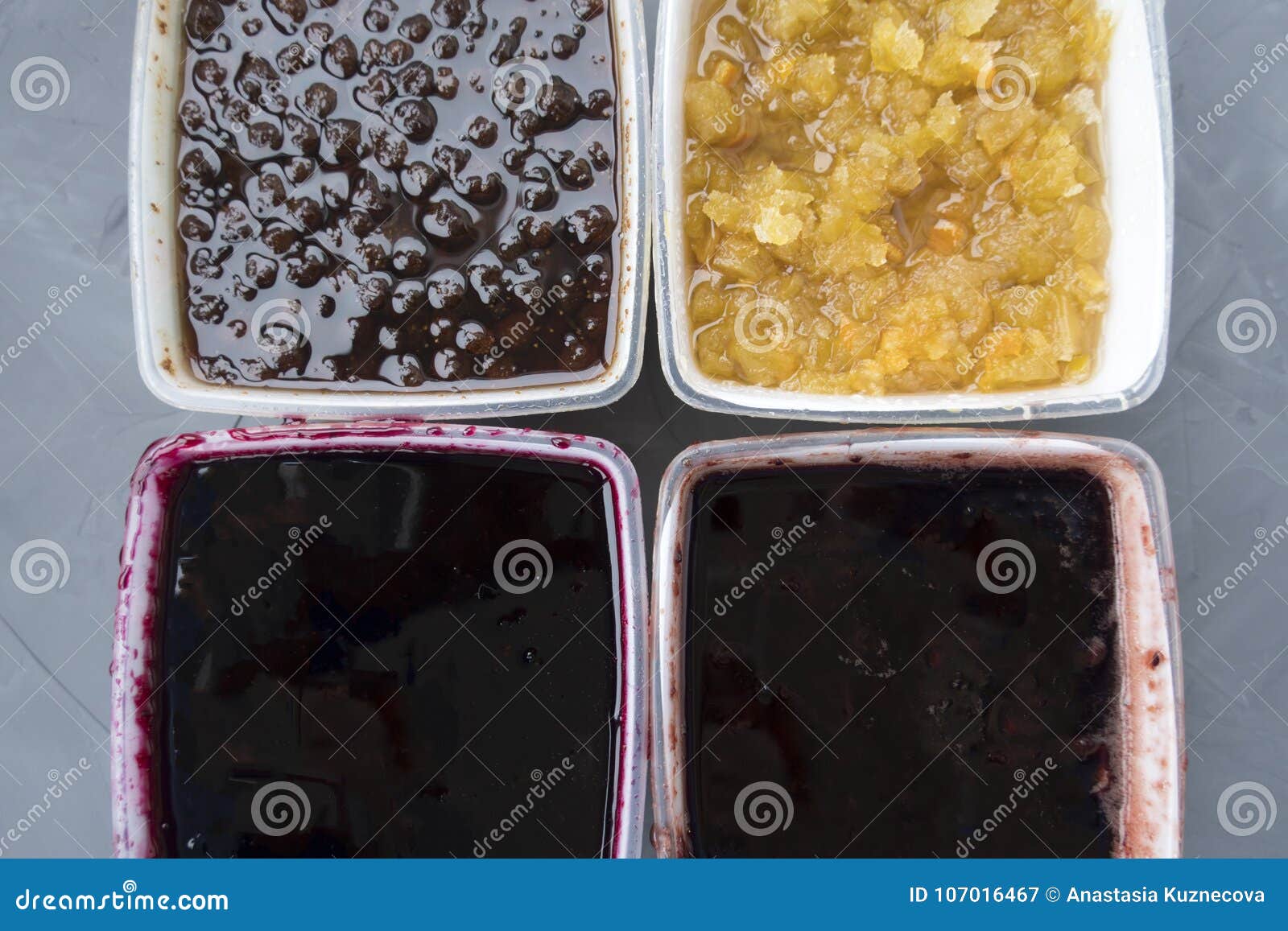 Different jam stock image. Image of berry, gray, background - 107016467
