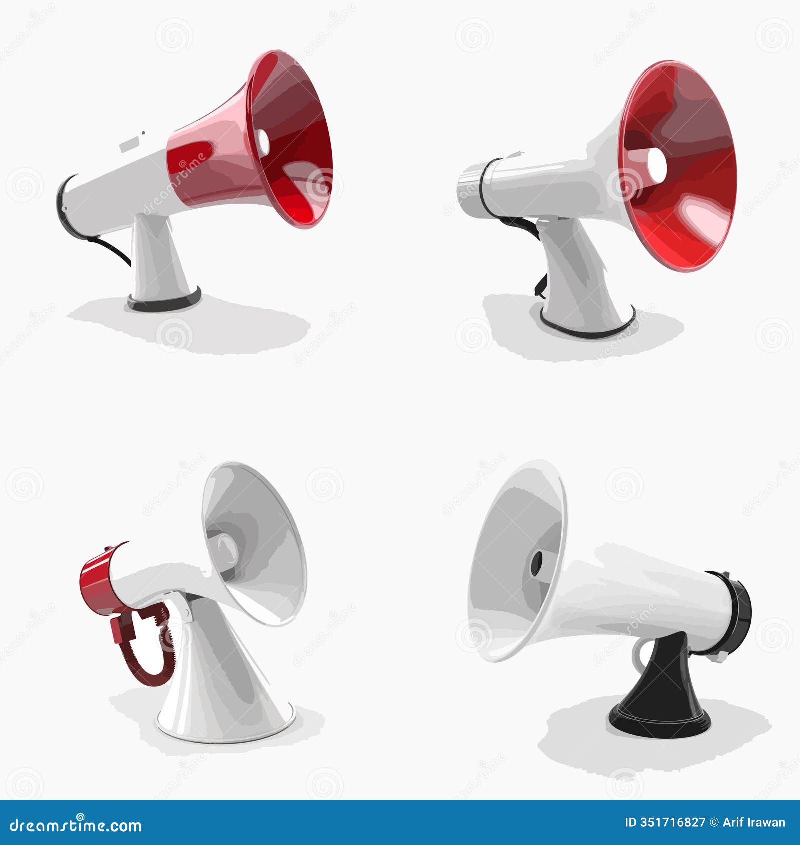 Four Different Types of Megaphones are Shown in the Image Stock Vector ...