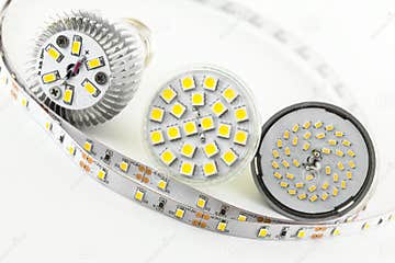 Four Different Types of SMD LED Chips Stock Image - Image of plastic ...