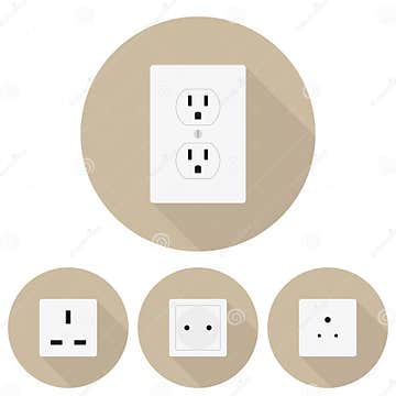 Four Different Types of Sockets in a Flat Design Stock Vector ...