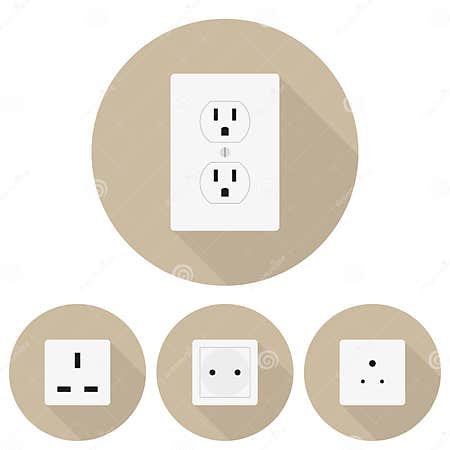 Four Different Types of Sockets in a Flat Design Stock Vector ...
