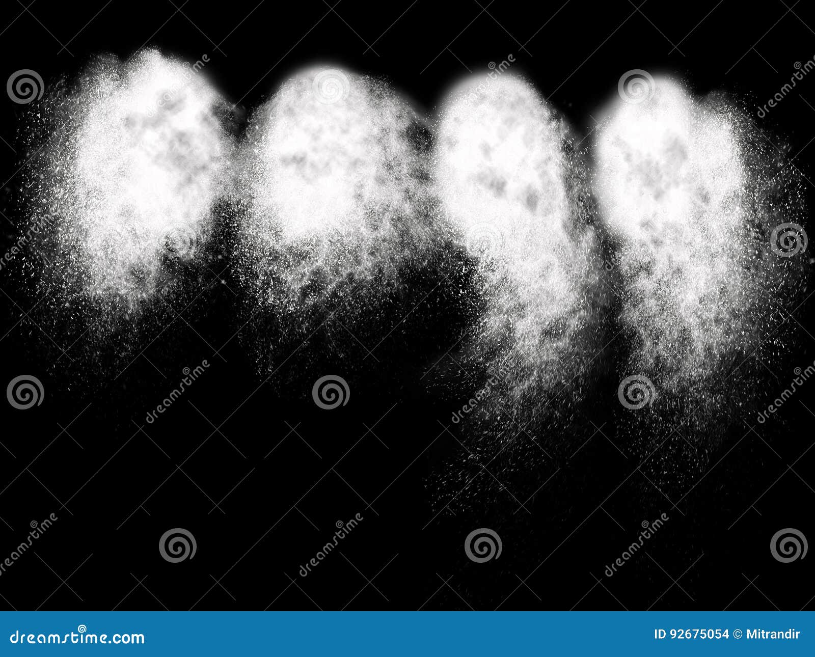 Four Different White Particle Explosions Stock Illustration ...