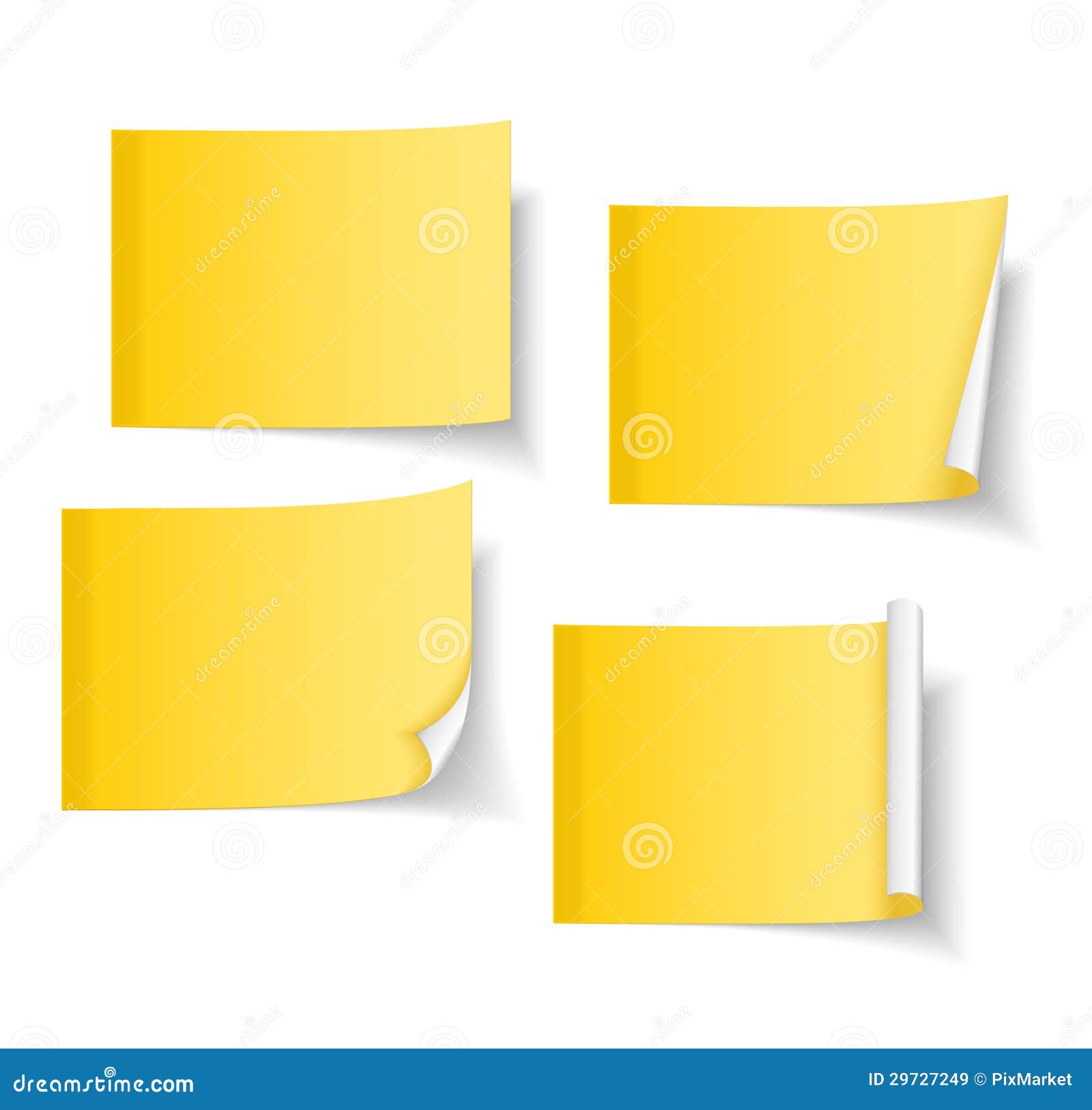 Yellow Post-it Notes stock vector. Illustration of list - 29727249