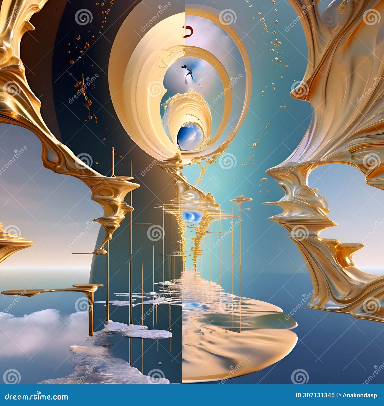 Four Dimension Concept. Pastel Colors. Digital Artwork Stock ...