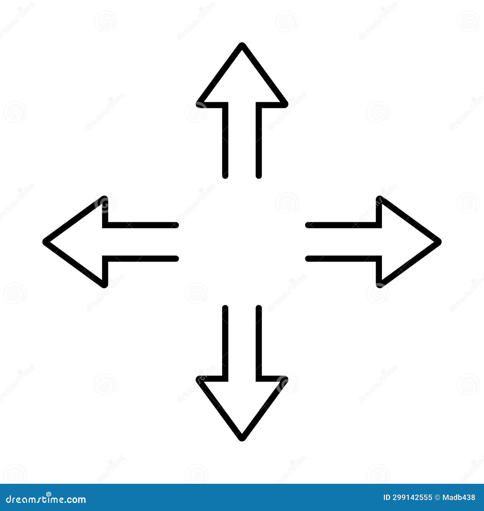 Four-direction Arrow Icon Design in Linear Style. Stock Vector ...