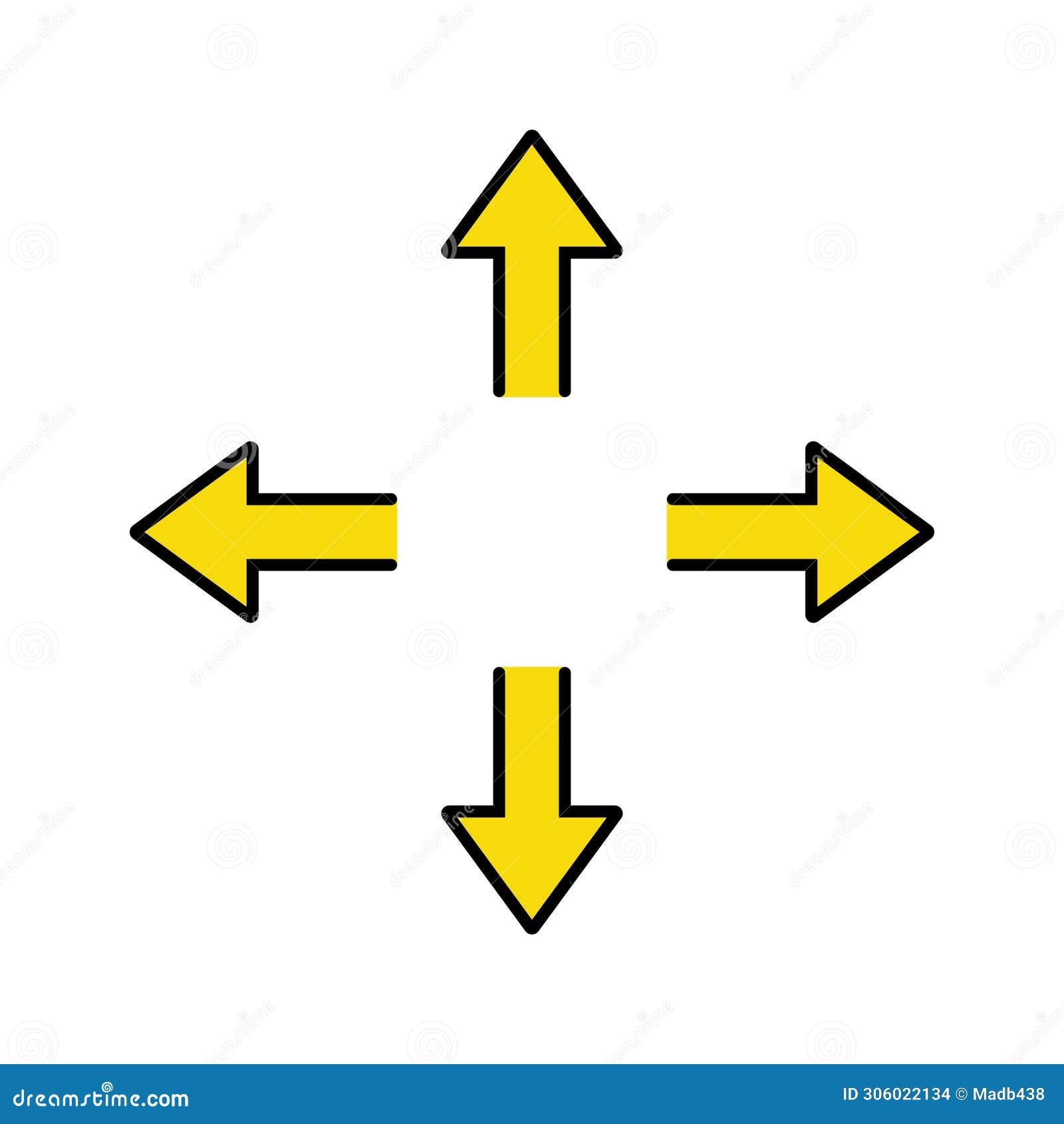 The Four-direction Arrow Icon in Line and Fill Style. Stock Vector ...