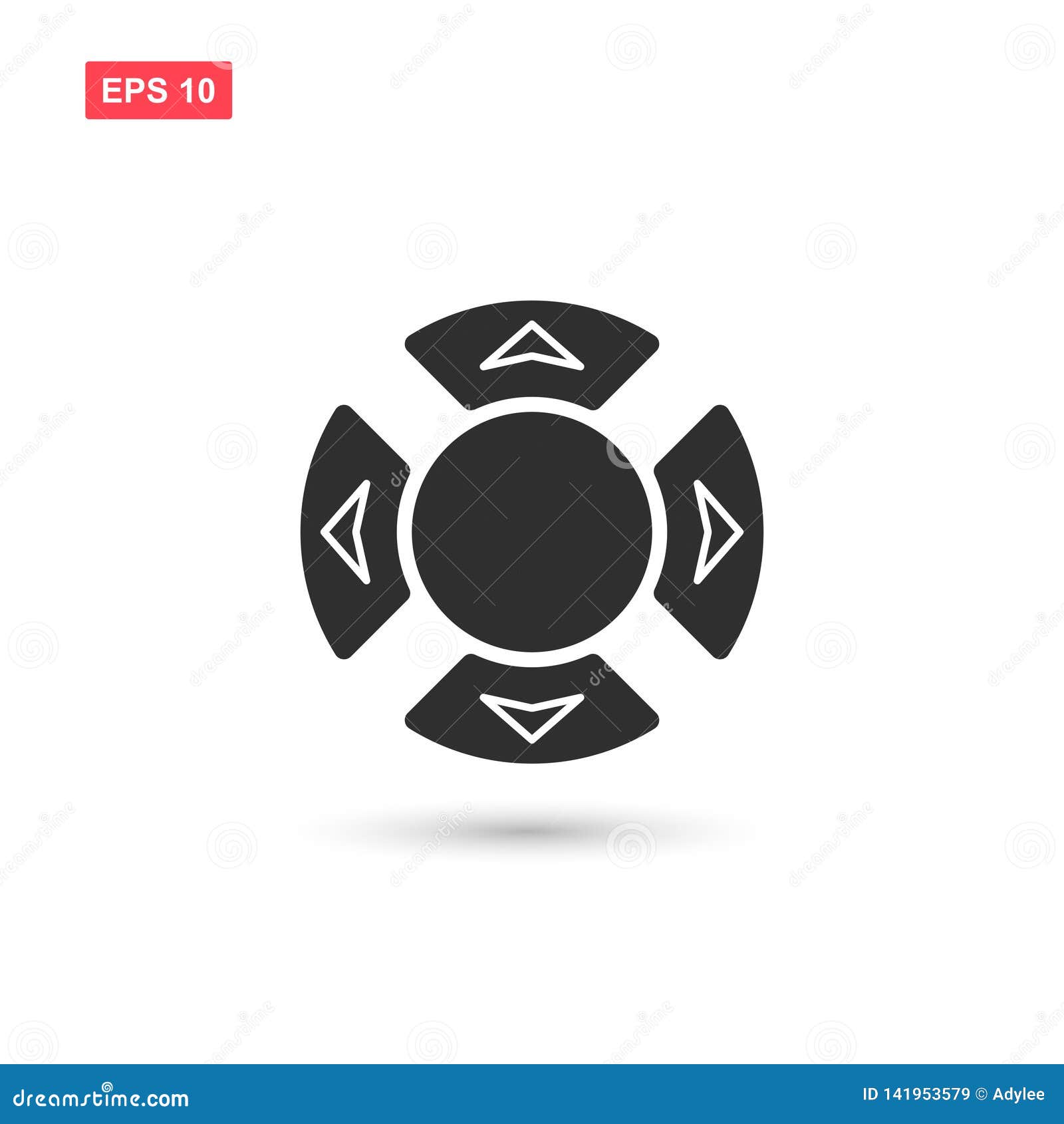 Four Direction Arrows Control Buttons Isolated 3 Stock Vector ...