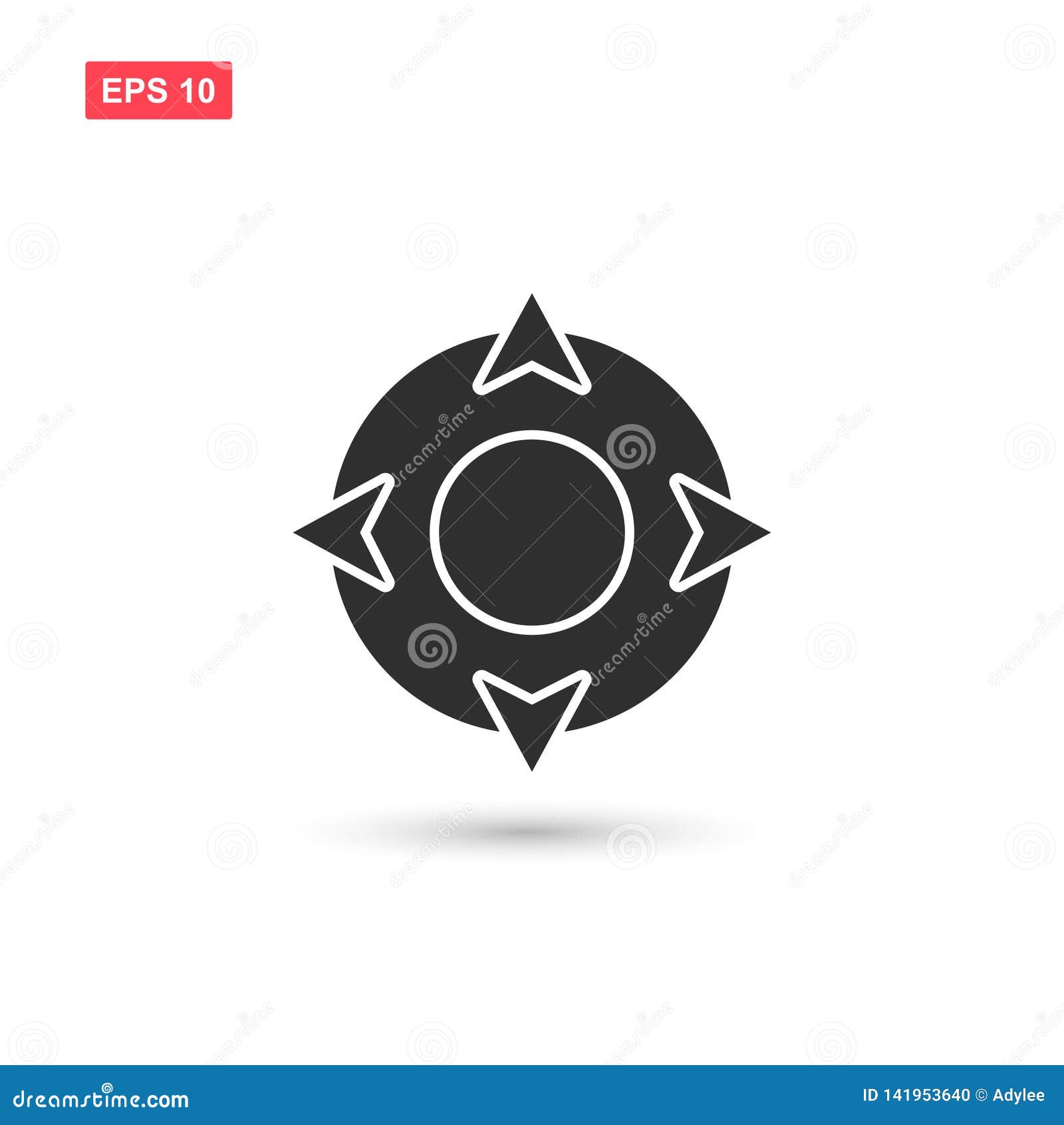 Four Direction Arrows Control Buttons Isolated 6 Stock Vector ...