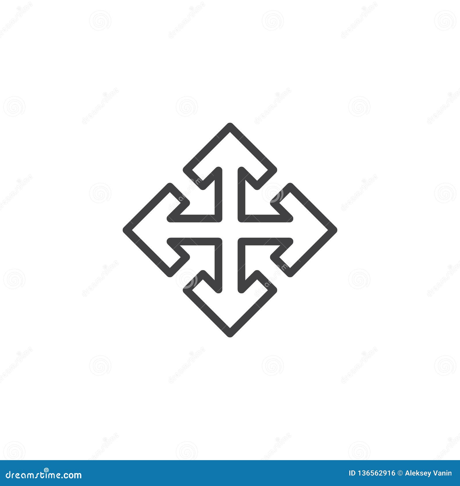 Four Direction Arrows Line Icon Stock Vector - Illustration of ...