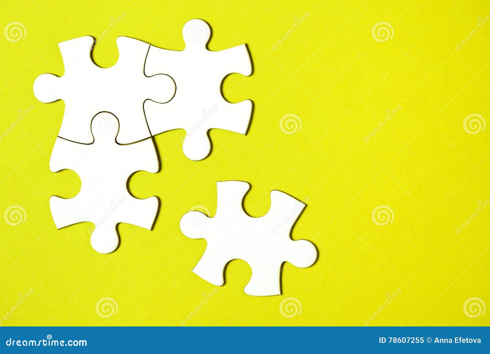 Four Disconnected Jigsaw Puzzle Pieces Stock Image - Image of concept ...