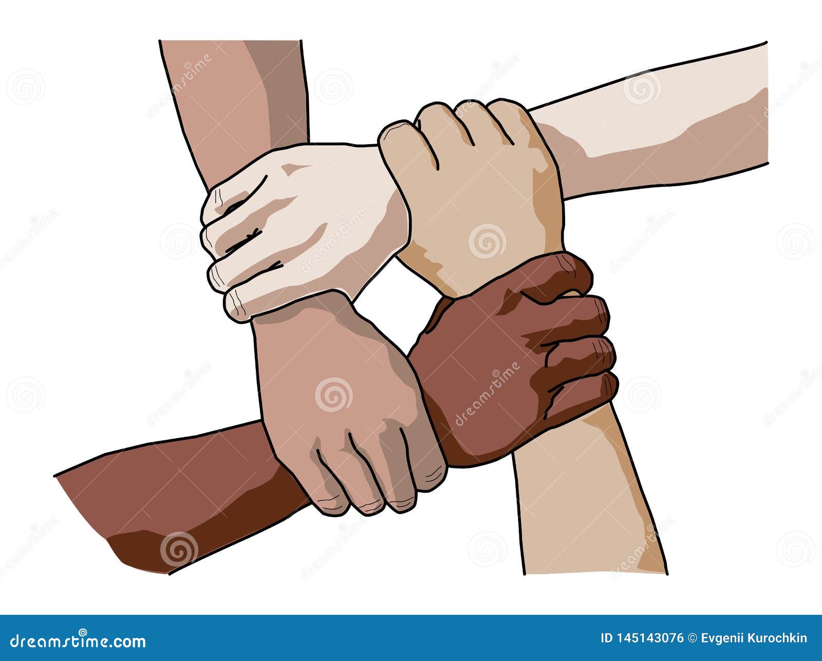 Four Diverse Men Holding Each Others Wrists. Top View Stock ... Four Diverse Men Holding Each Others Wrists. Top View Stock ...