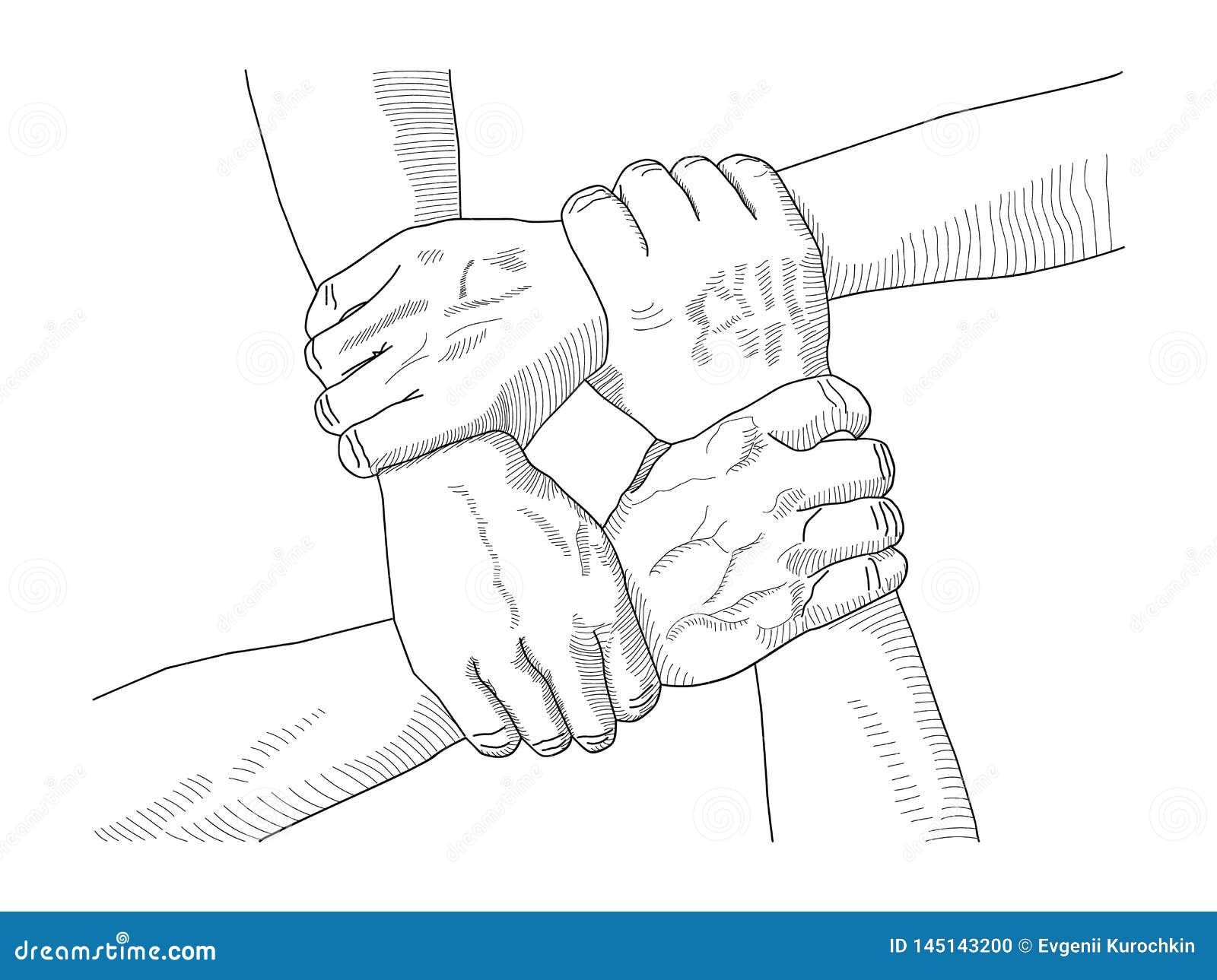 Four Diverse Men Holding Each Others Wrists Stock Illustration ... Four Diverse Men Holding Each Others Wrists Stock Illustration ...