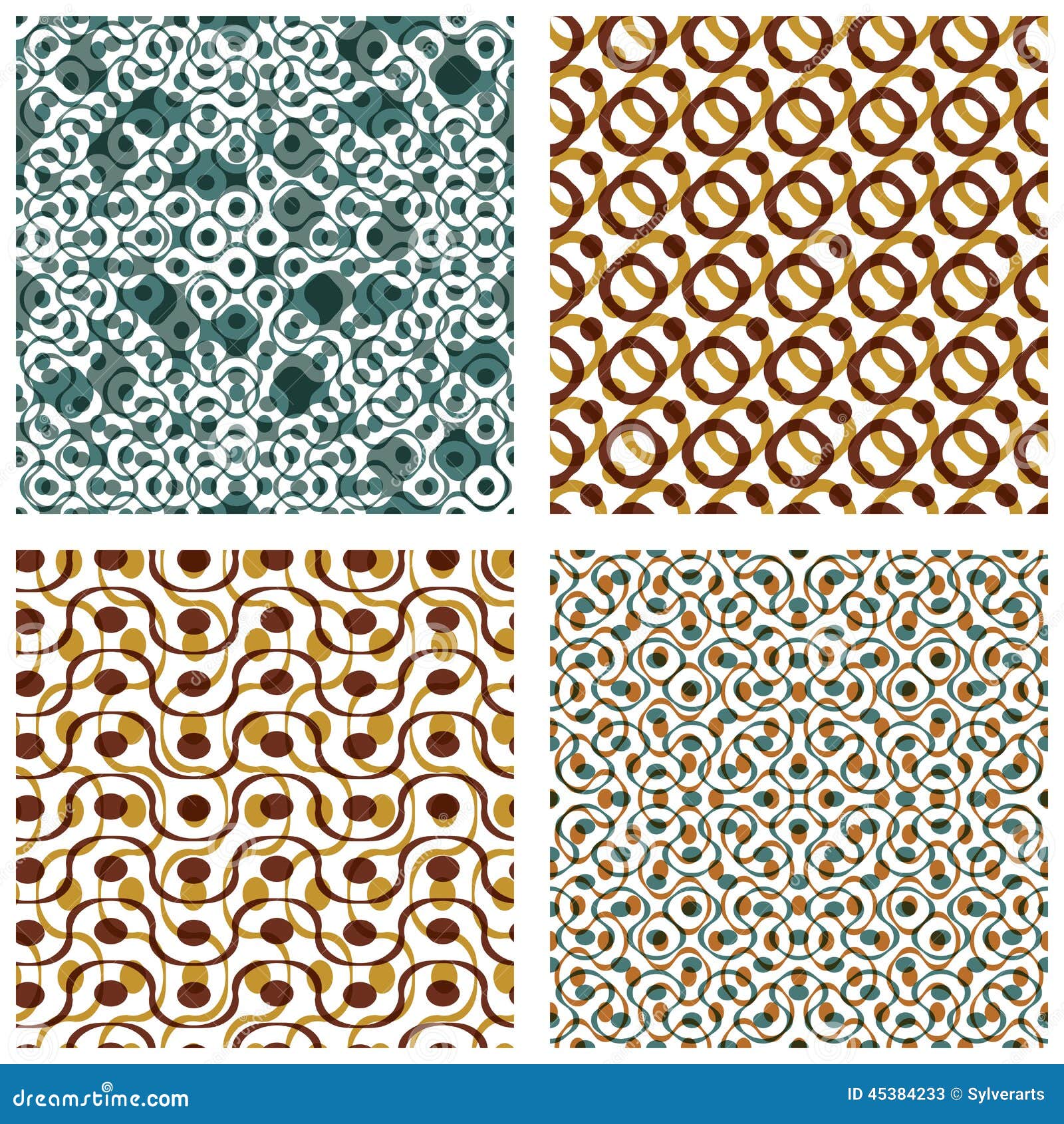 Four Dotted Seamless Patterns with Rings, Polka Dot Stock Vector ...