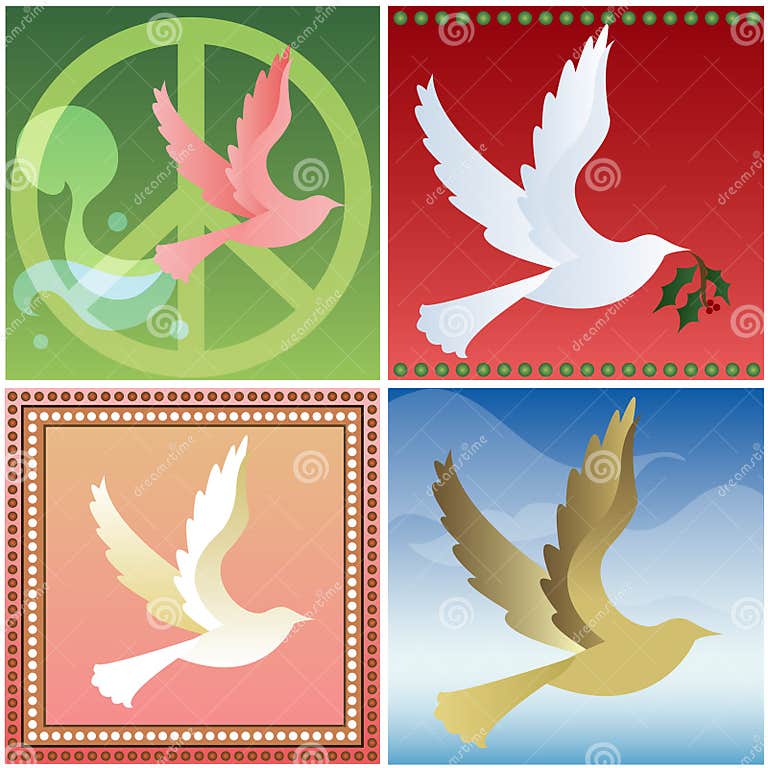 Four Doves stock vector. Illustration of deco, four, outside - 819794