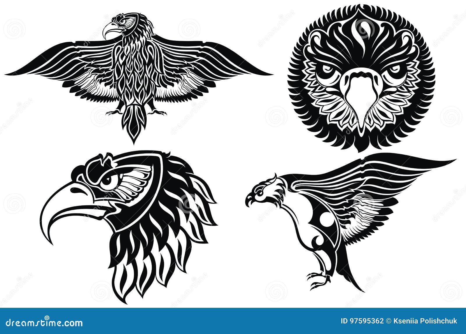 Eagle Symbols Cartoon Vector | CartoonDealer.com #56015403