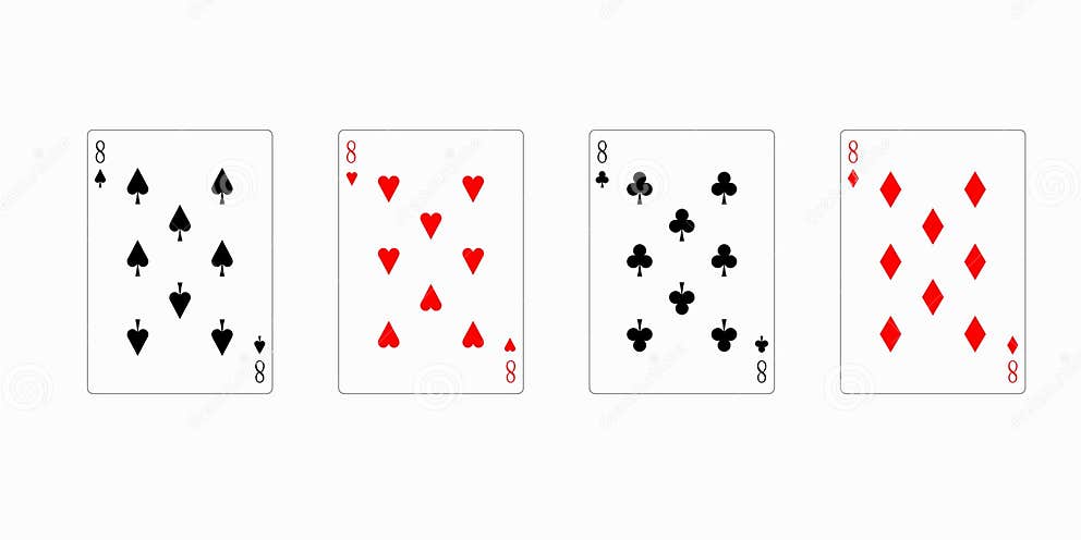 Four Eights in Poker. Vector Stock Vector - Illustration of diagram ...
