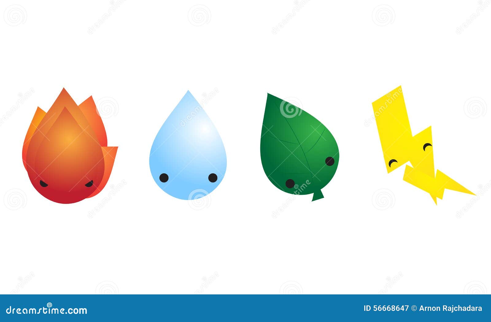 Four Element cute mascot stock vector. Illustration of fire - 56668647
