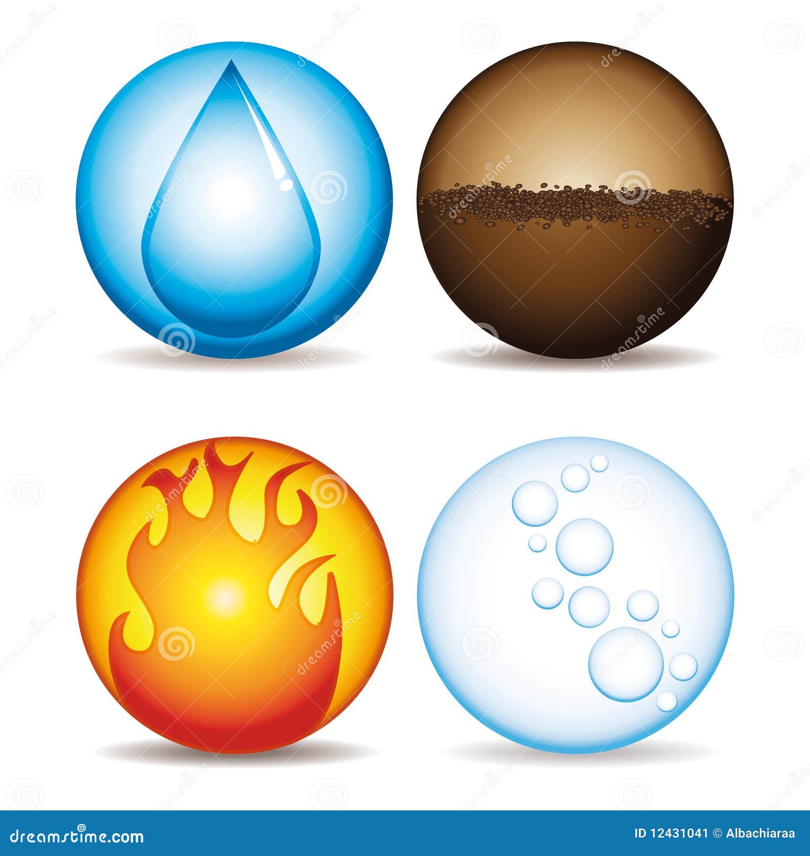 The four elements. stock vector. Illustration of element - 12431041