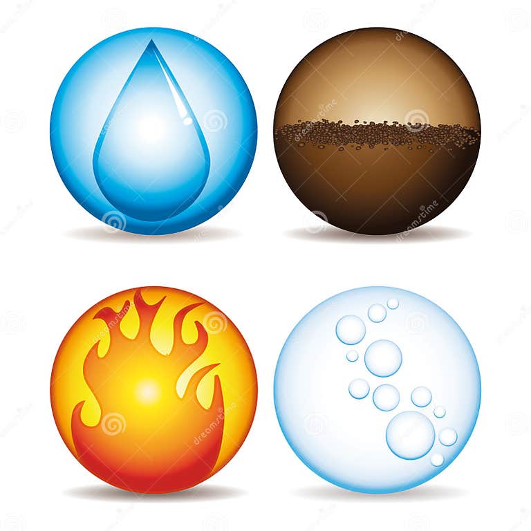 The four elements. stock vector. Illustration of element - 12431041