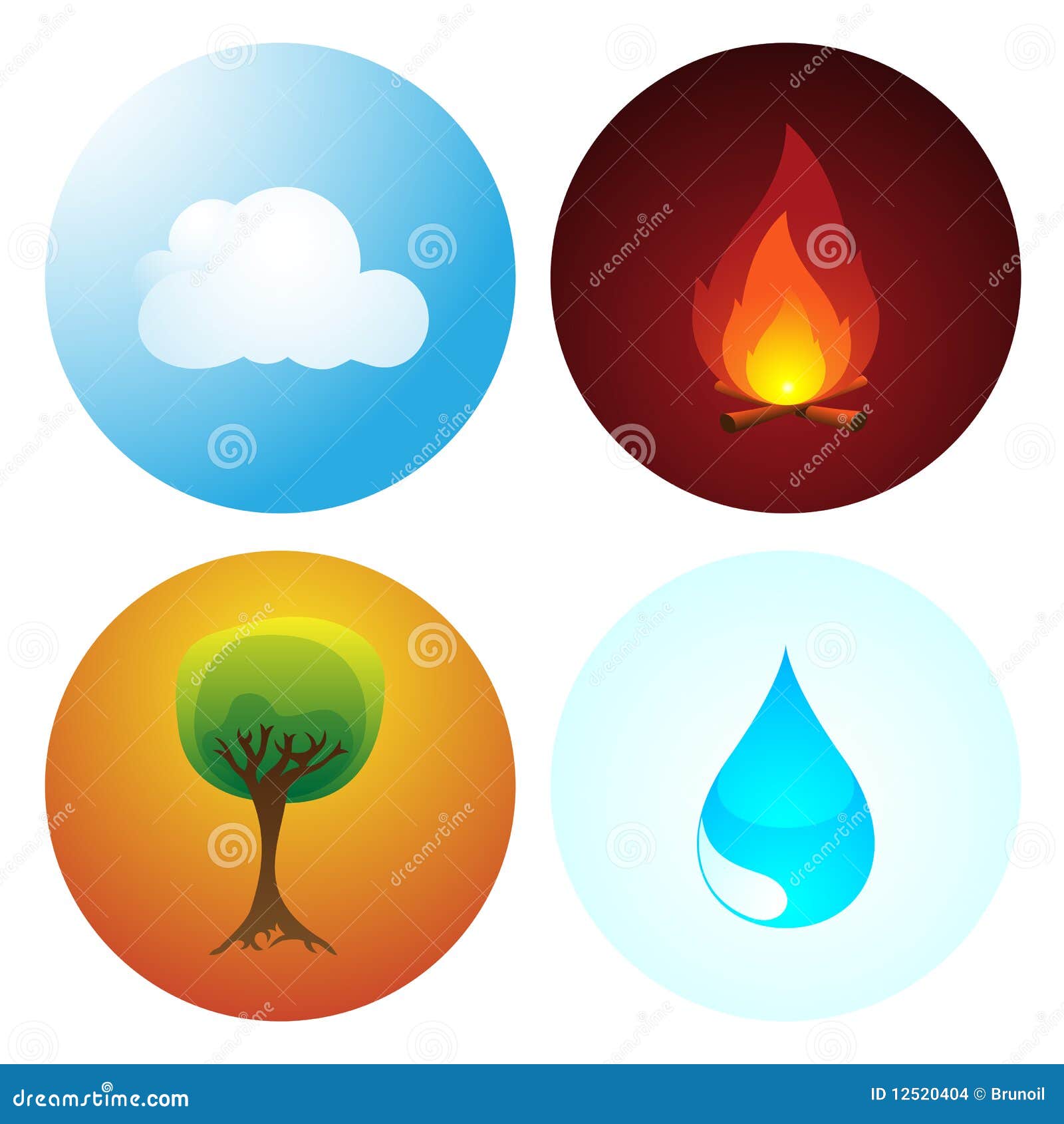 Four Elements stock vector. Illustration of land, flame - 12520404