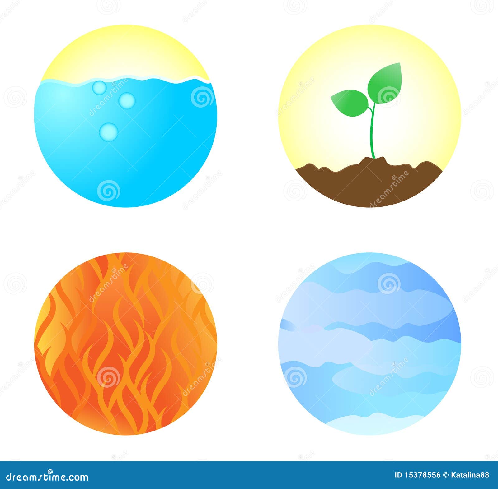 Four elements stock vector. Illustration of earth, cloud - 15378556