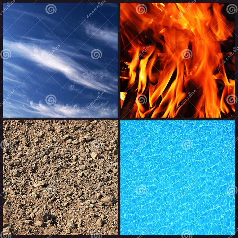 Four elements stock image. Image of environment, flaming - 24343765