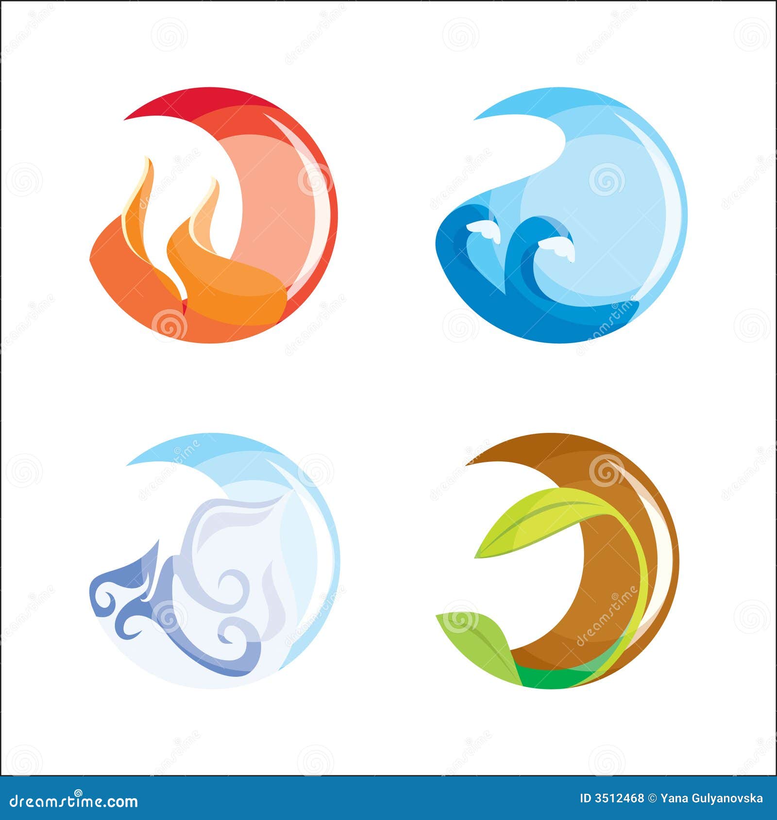 Four elements stock vector. Illustration of seasons, beauty - 3512468
