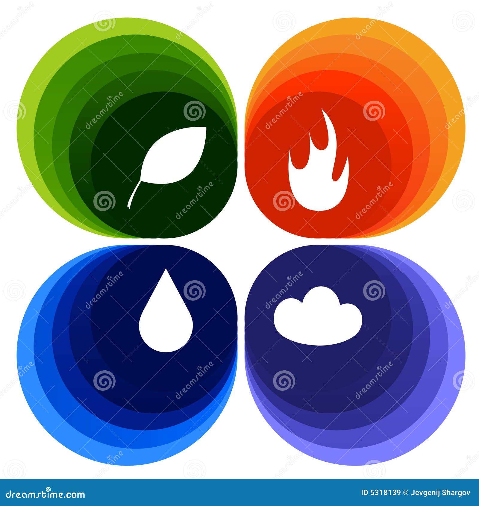 Four Elements stock vector. Illustration of white, symbol - 5318139