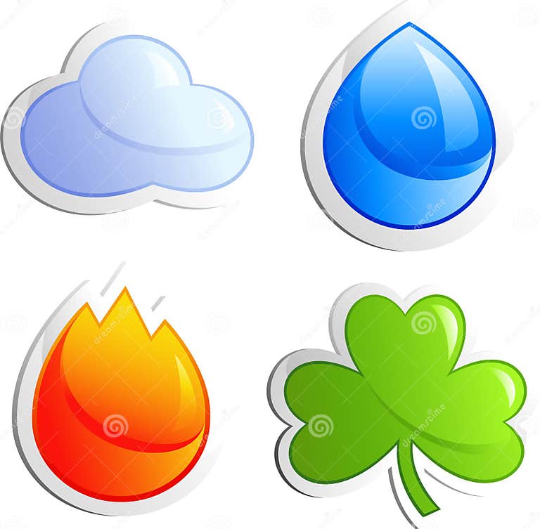 Four elements stock vector. Illustration of design, icon - 8423185