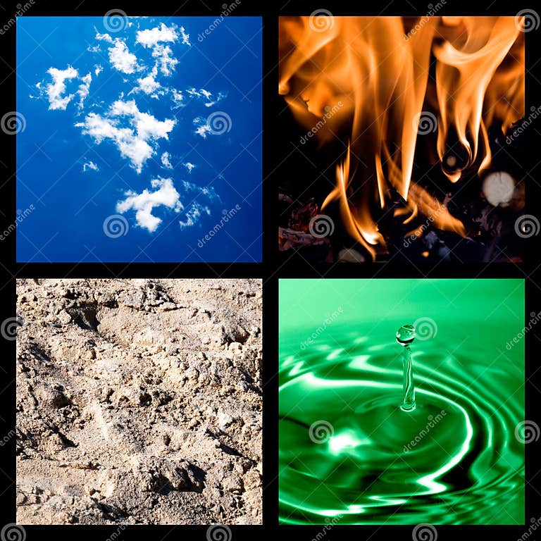 Four elements collage stock image. Image of conservation - 13200579