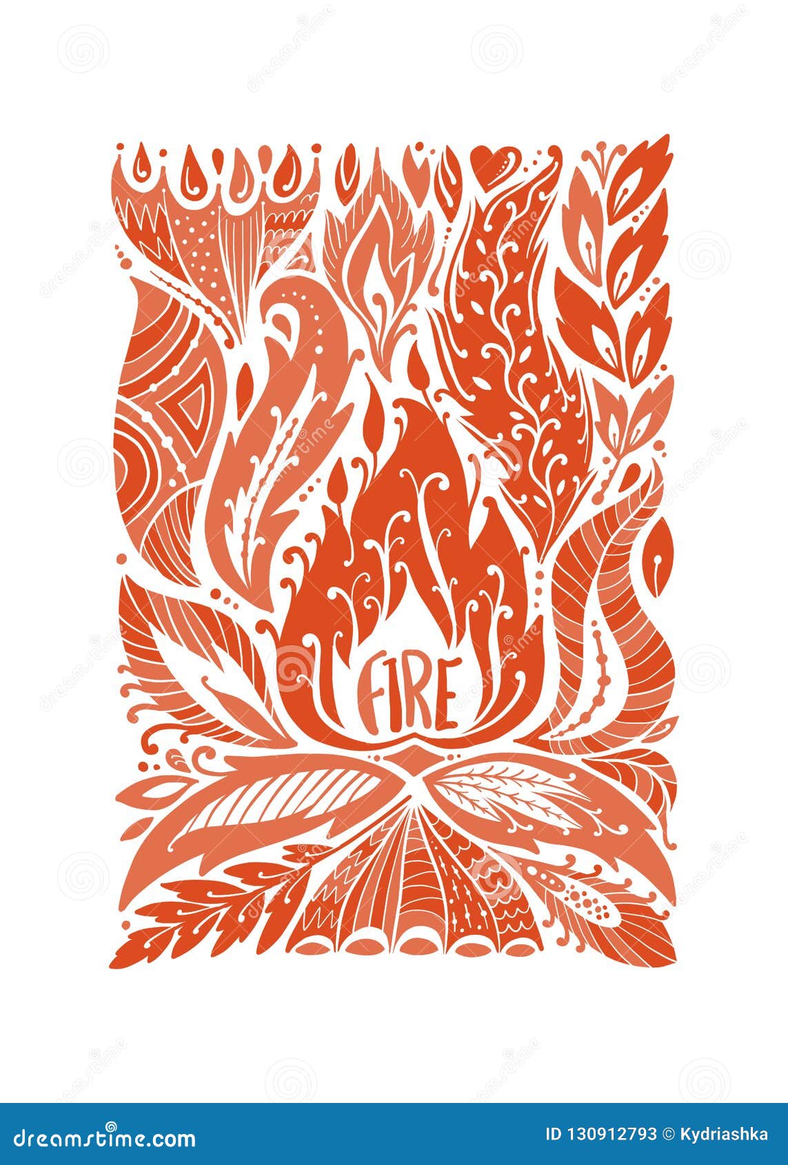 Four Elements Concept. Fire Design Background Stock Vector ...