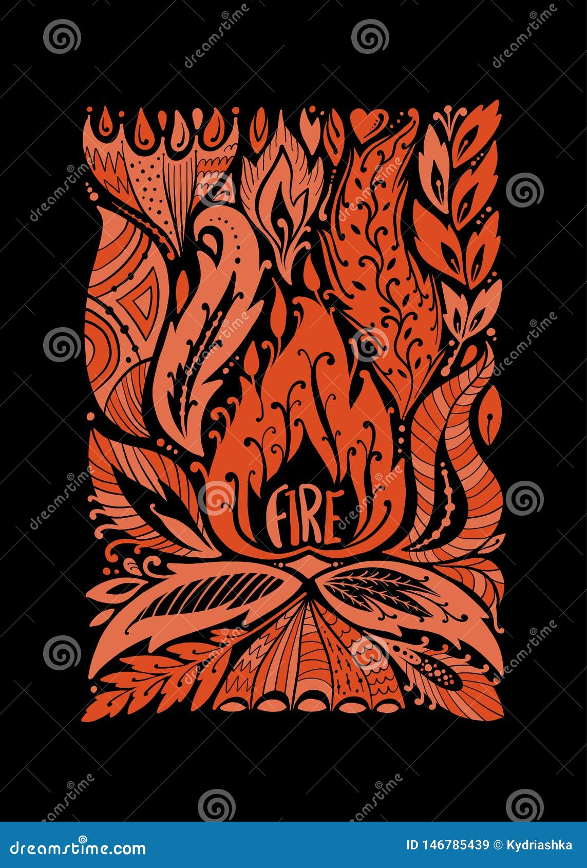 Four Elements Concept. Fire Design Background Stock Vector ...