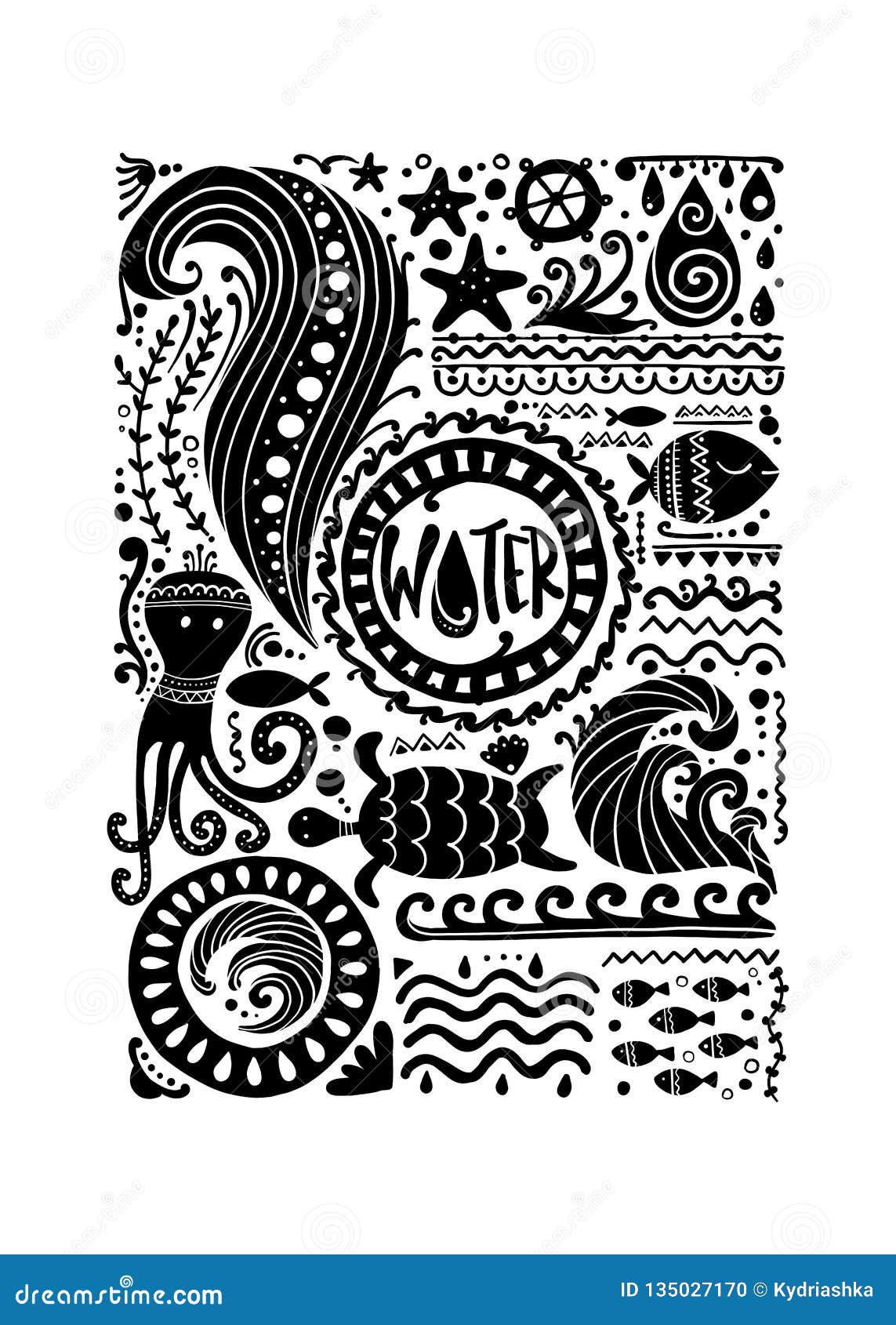 Four Elements Concept. Water Design Background Stock Vector ...