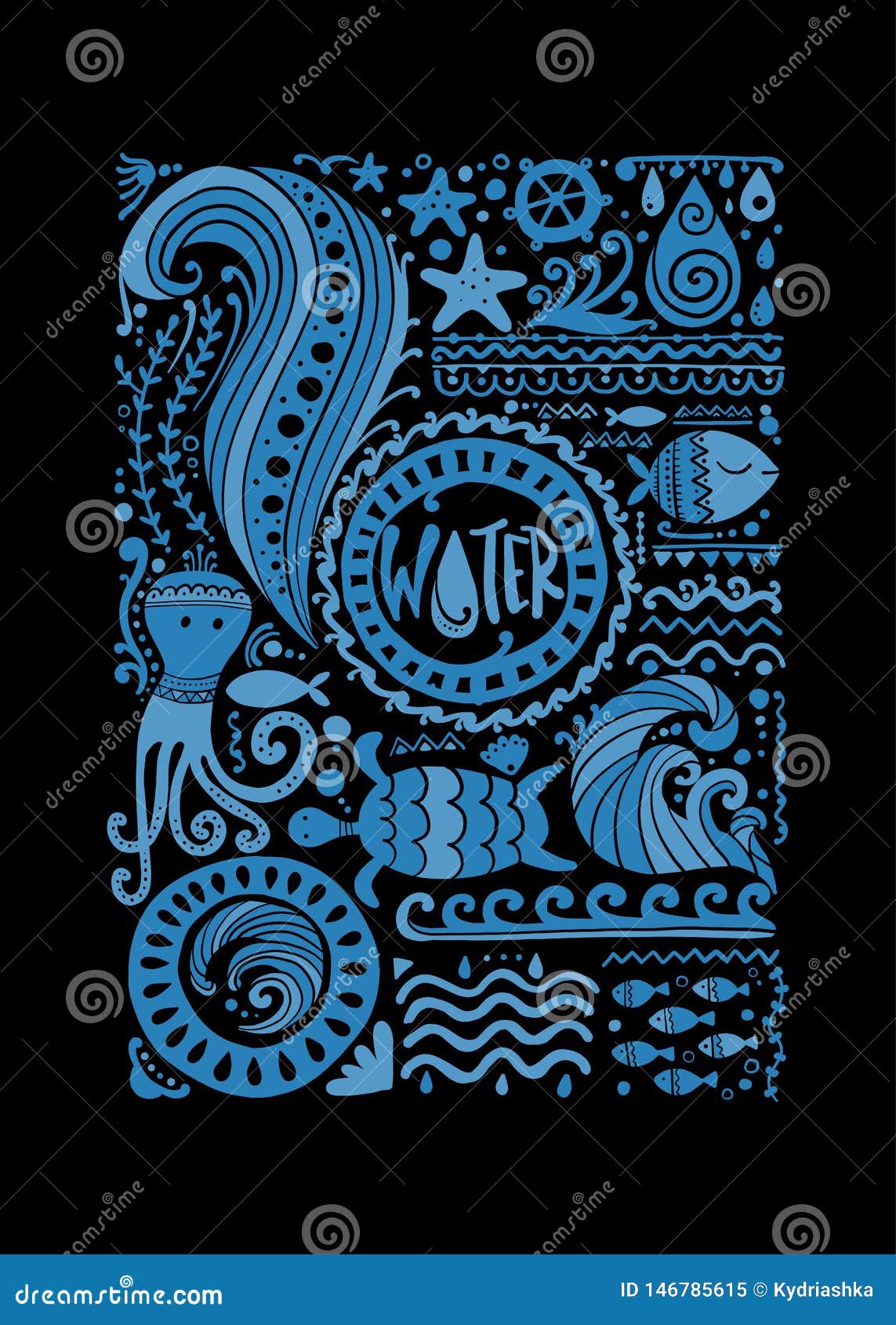 Four Elements Concept. Water Design Background Stock Vector ...