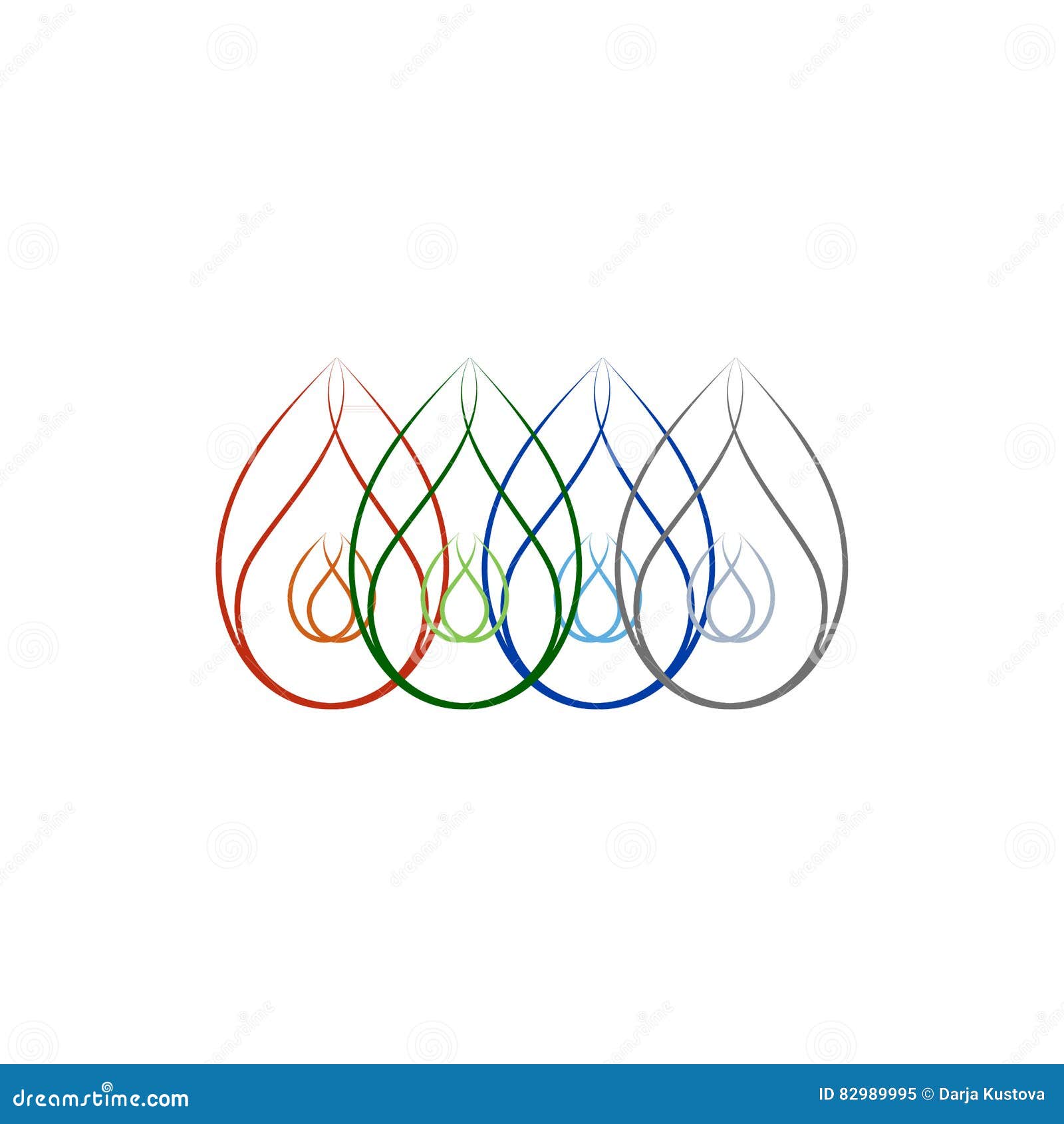 Four elements icons. stock vector. Illustration of flame - 82989995