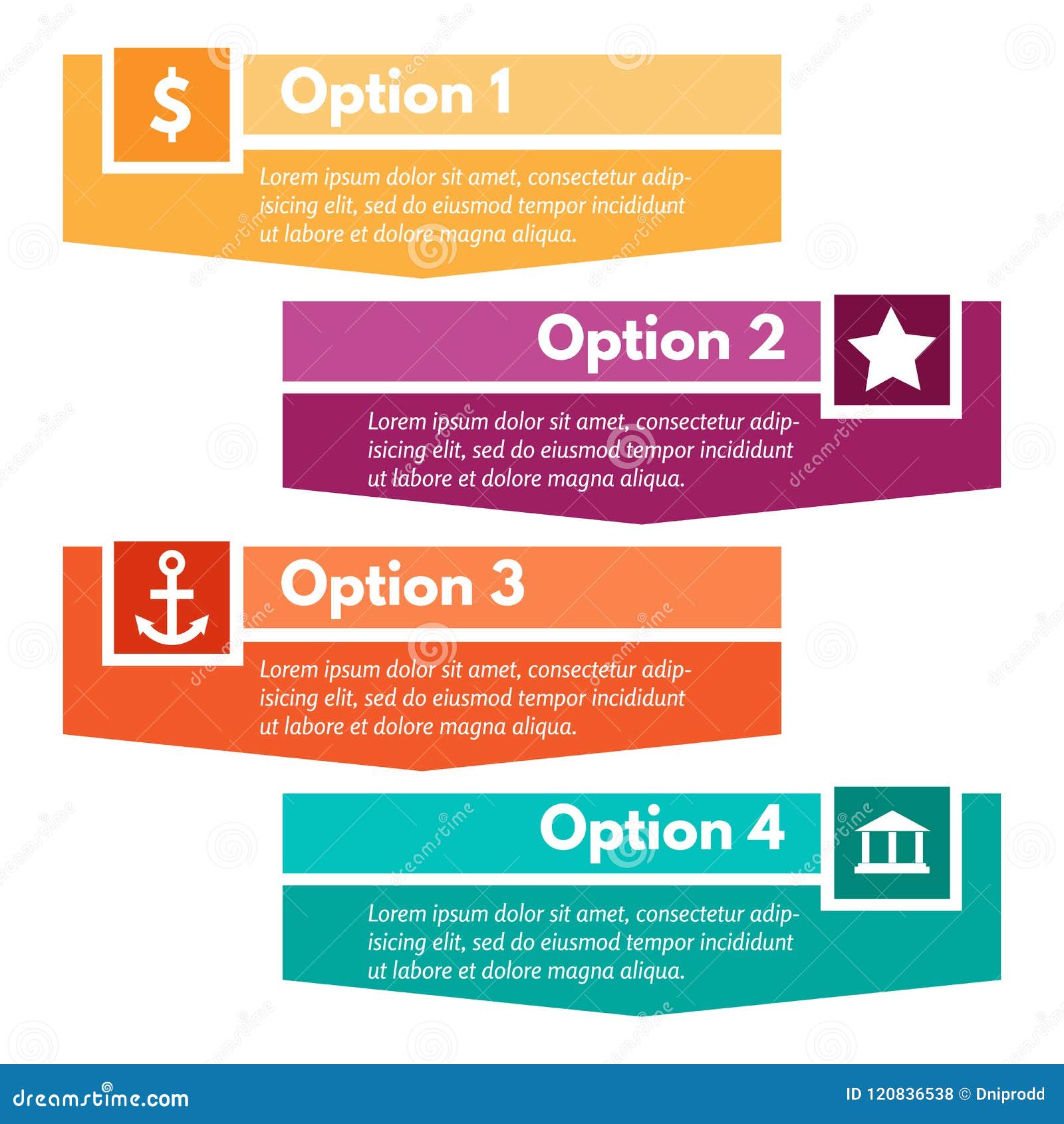 Four Elements of Infographic Design with Icons Stock Vector ...
