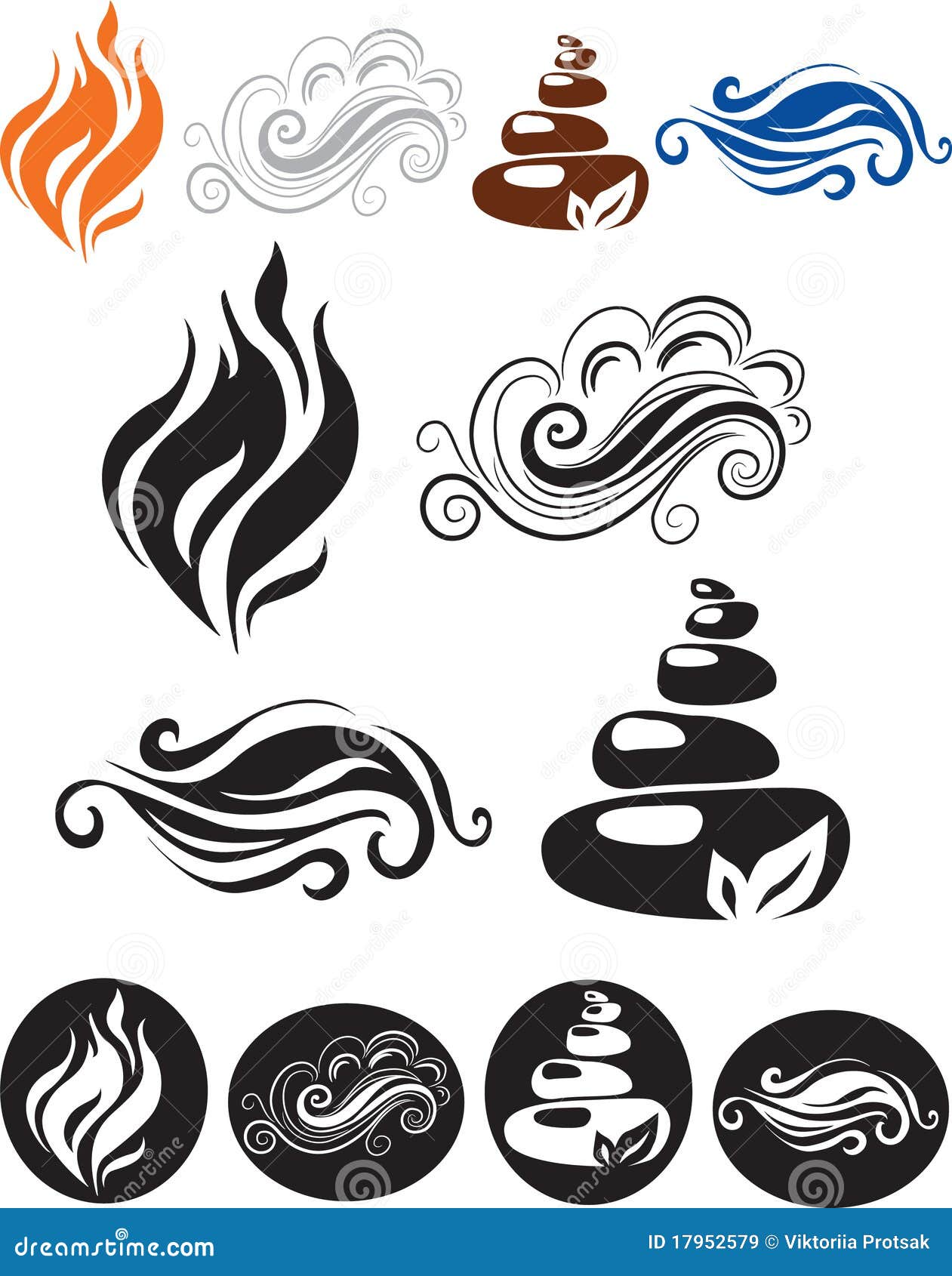 The four elements of life stock vector. Illustration of symbol - 17952579