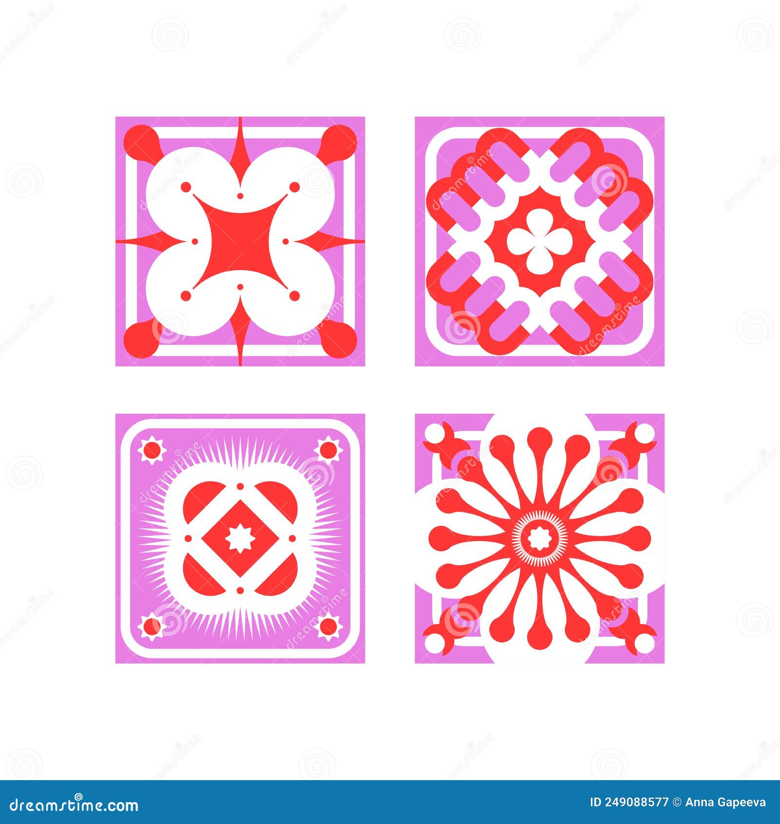 Four Elements for Pattern. Set of Elements for Background. Stock Vector ...