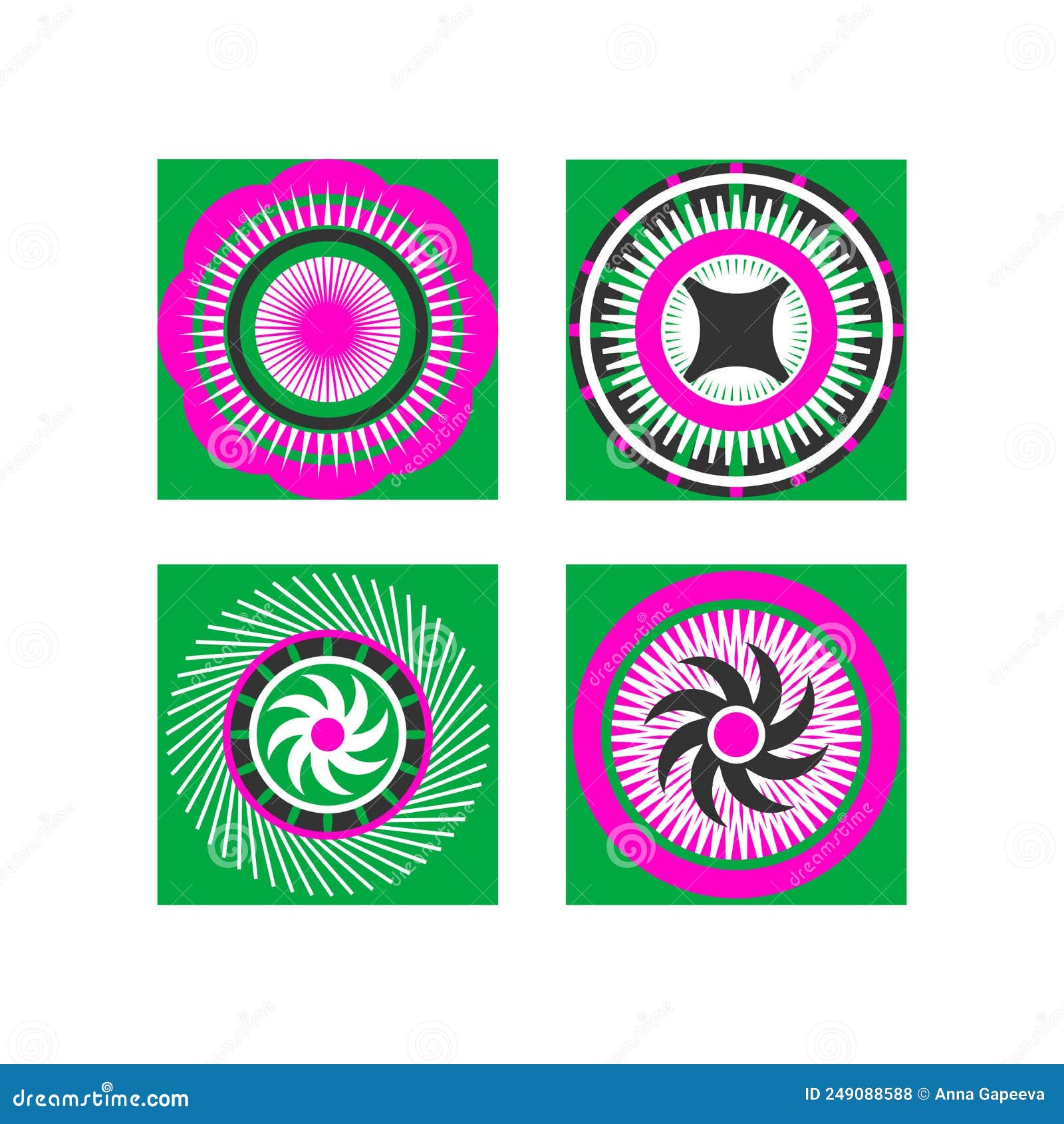 Four Elements for Pattern. Set of Elements for Background. Stock Vector ...