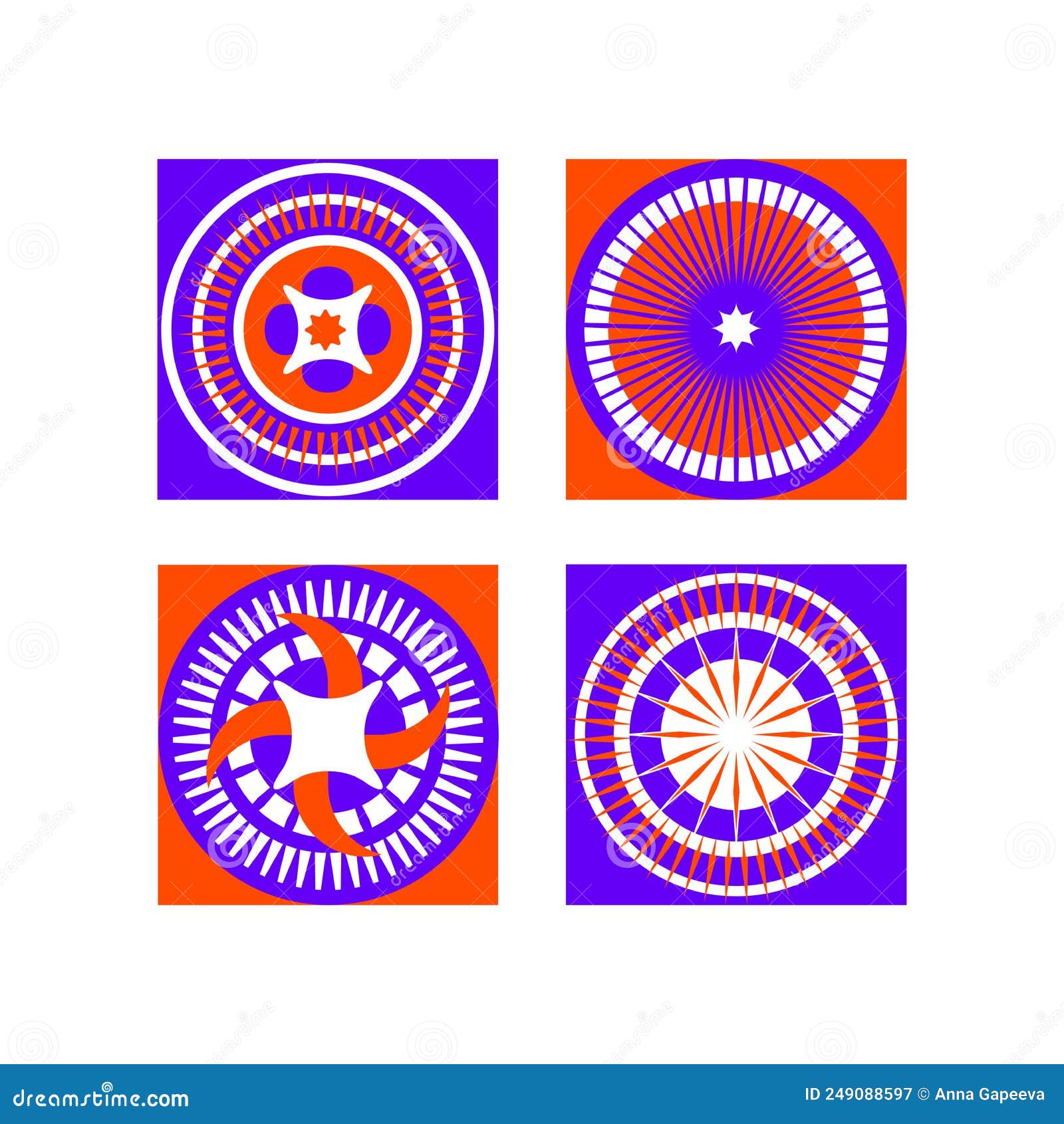 Four Elements for Pattern. Set of Elements for Background. Stock Vector ...