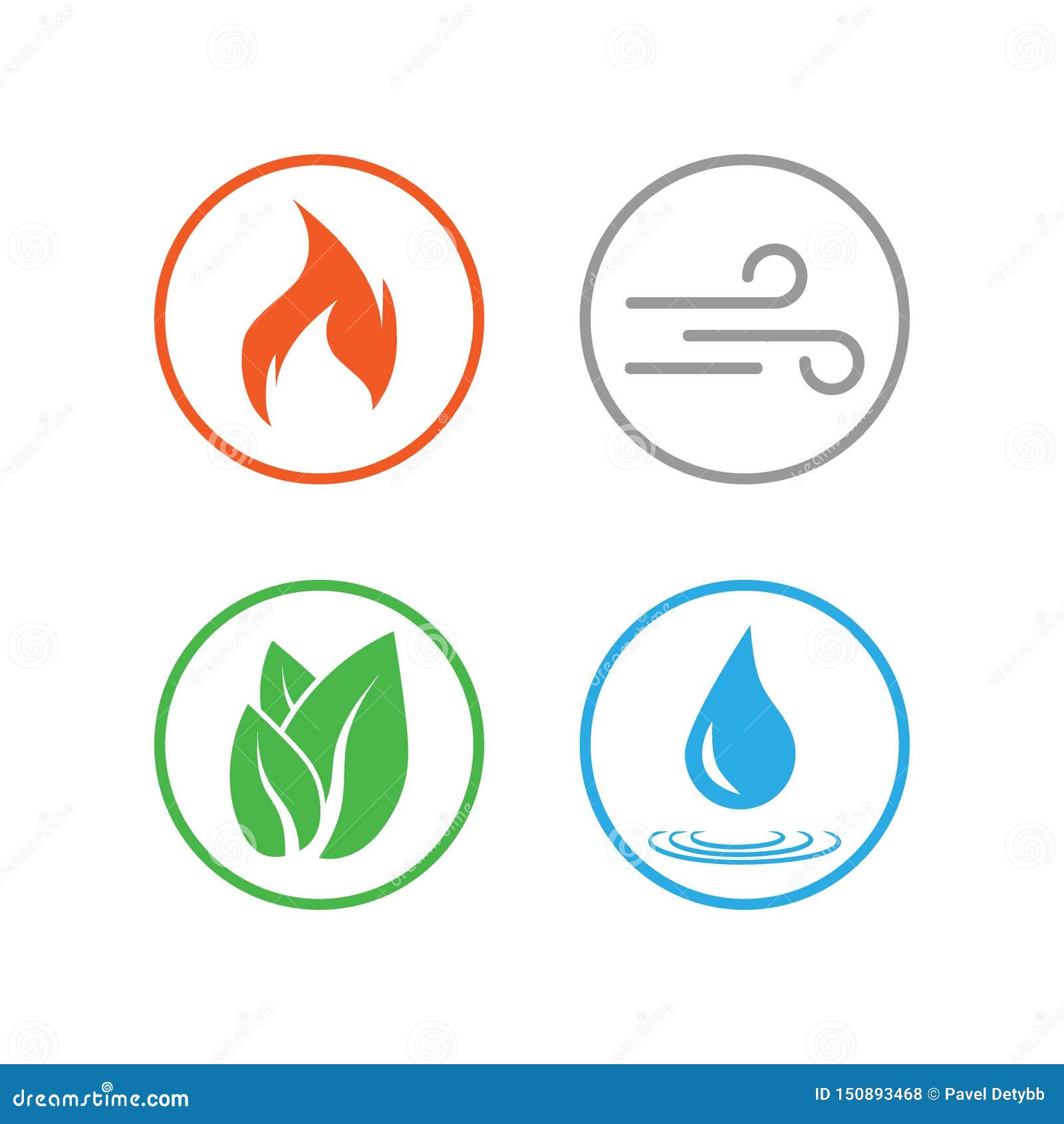 Four Elements Symbol. Vector Illustration, Flat Design Stock ...
