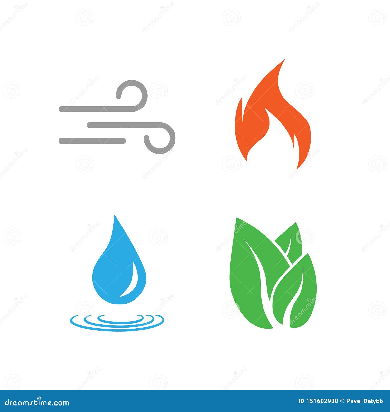 Four Elements Symbol. Vector Illustration, Flat Design Stock ...