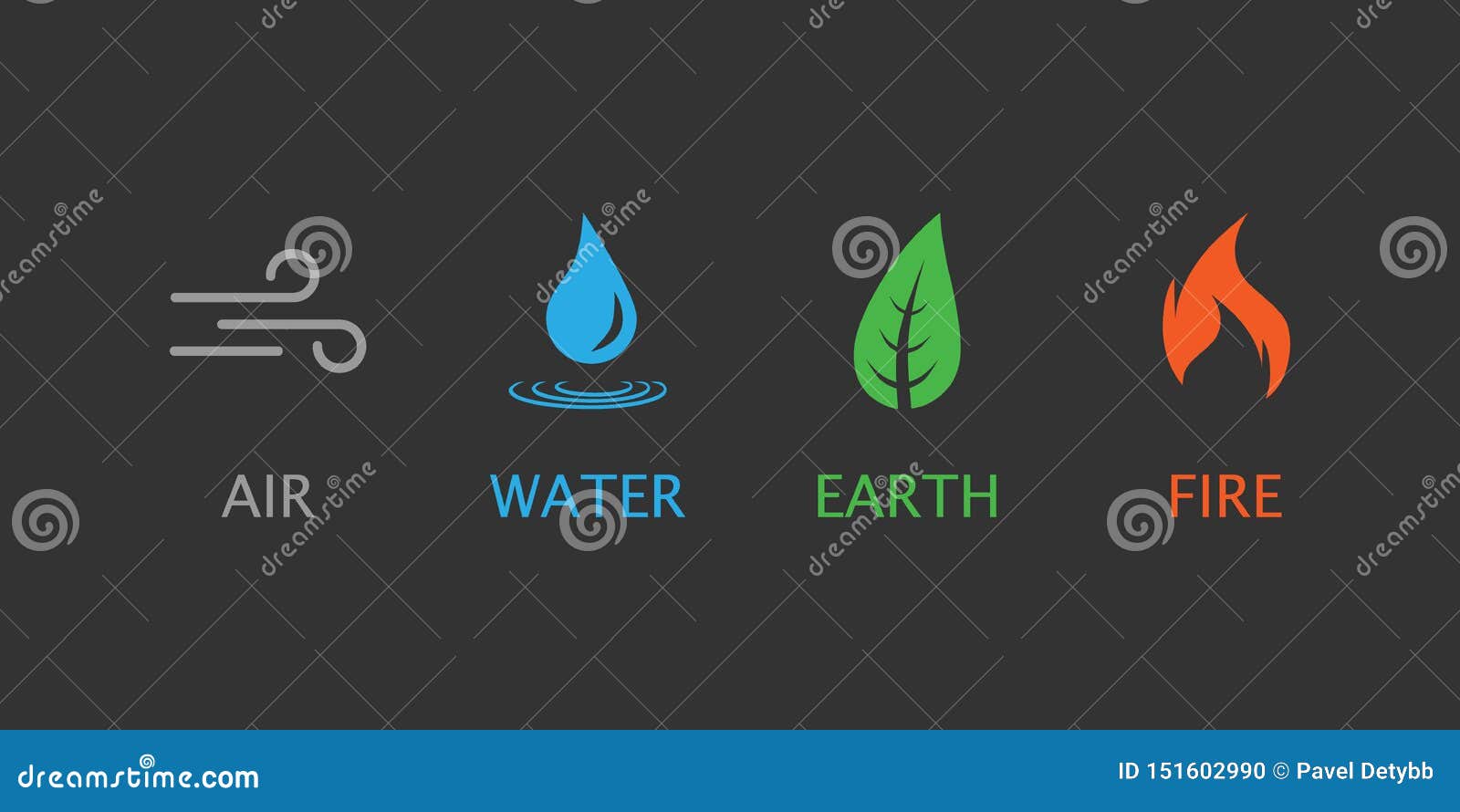 Four Elements Symbol. Vector Illustration, Flat Design Stock ...