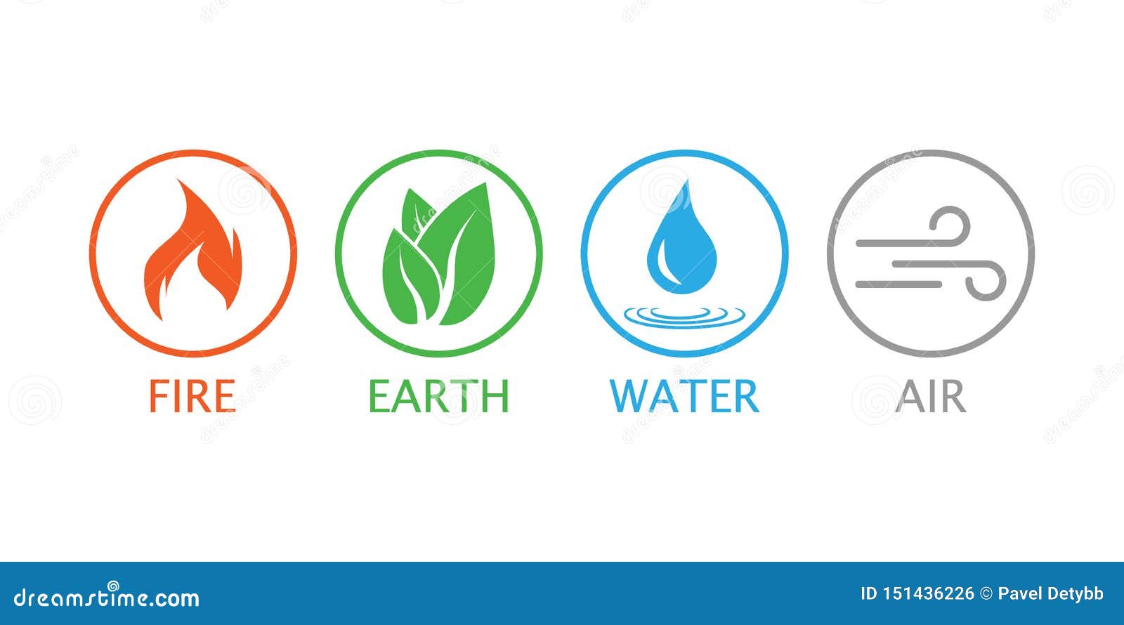 Four Elements Symbol. Vector Illustration, Flat Design Stock ...