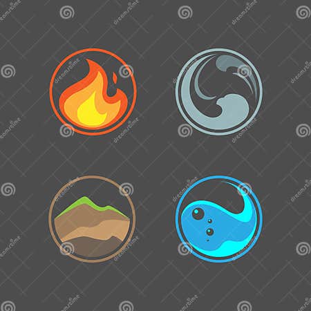 Four elements stock vector. Illustration of graphic, natural - 67468239