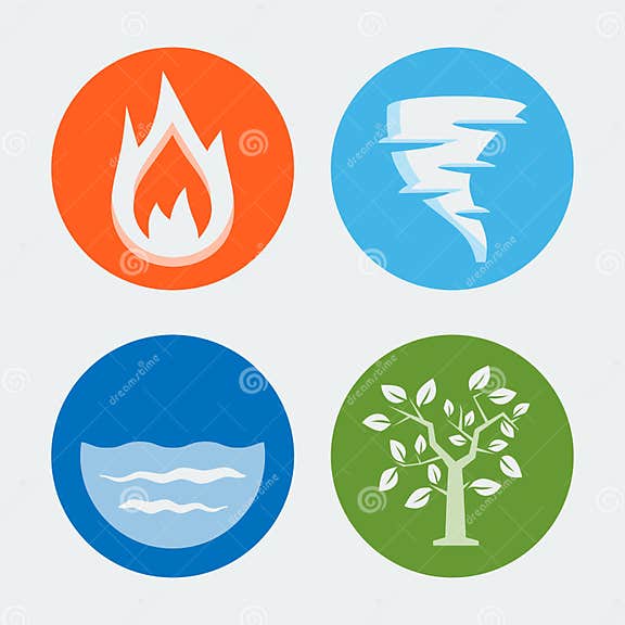 Four Elements - Vector Icons #1 Stock Vector - Illustration of wind ...